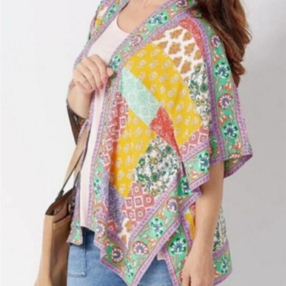 Tolani | Kimonos & Yukatas | Nwt Tolani Raelyn Yellow Patch Work Kimono ...